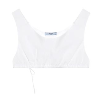 Prada Popeline-Oberteil - - Tops - Damen - Wei&szlig; - M