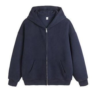 Generic Veste &agrave; capuche en polaire &agrave; fermeture &eacute;clair pour homme - Uni - V&ecirc;tement dhiver - Sweat &agrave; capuche confortable - Manches longues - Haut athl&eacute;tique - C