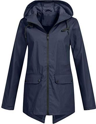 Generic Veste polaire en peluche pour femme - Grande taille - Coupe-vent - Ample - Décontracté - Solide - Pour lextérieur - Vêtements chauds pour lhiver, bleu