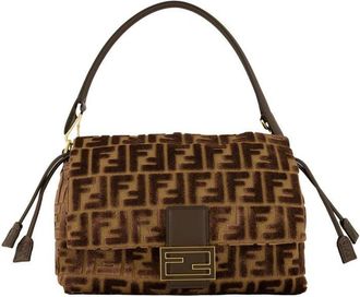 Fendi Damen Henkeltasche MAMMA BAGUETTE ZUCCA VELVET