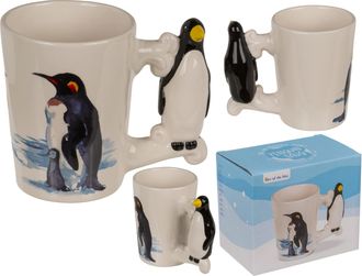Out of the Blue Becher,Pinguin,11 x 8,5 cm, 300 ml, aus Steingut, im Geschenkkarton