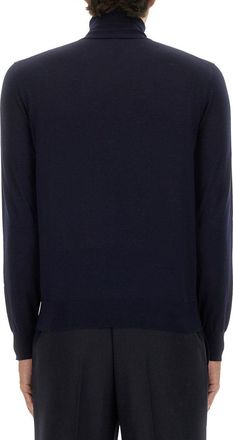 Saint Laurent Cashmere Blend Turtleneck Sweater - Blue