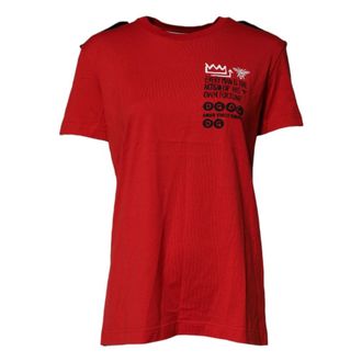 Dolce & Gabbana Femme, Tops, Rouge, Taille: 36 FR T-shirt &agrave; imprim&eacute; graphique