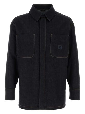 Fendi surchemise en jean - Bleu
