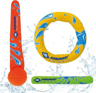 Schildkrot Fitness Neopren Diving Set, 3-teiliges Tauchset, je 1 Ring, Stab, Ball, Sandfüllung, weich, Stehen am Grund, 970217