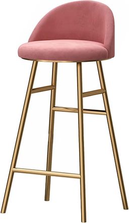 Generic Barhocker in Tresenh&ouml;he (66/76 cm) mit R&uuml;cken- und Fu&szlig;st&uuml;tze, samtbezogen, geeignet f&uuml;r K&uuml;cheninseln, Tragkraft: 150 kg