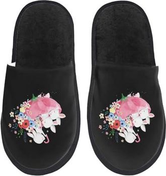Generic Unisex Pantoufles en Feutre Lapin et parapluie Chausson Maison &eacute;l&eacute;gant Chaussons dint&eacute;rieur pour Int&eacute;rieur Femme Ext&eacute;rieur M