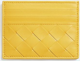 Bottega Veneta &Eacute;tui pour cartes de cr&eacute;dit Intrecciato - Jaune - Femme - Unisex