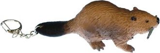 Miniblings Beaver Key Mammal Rongeur Canada Marron 105 mm Grand - Bijoux tendance faits à la main - Chaîne de bague, 105mm, Plastique