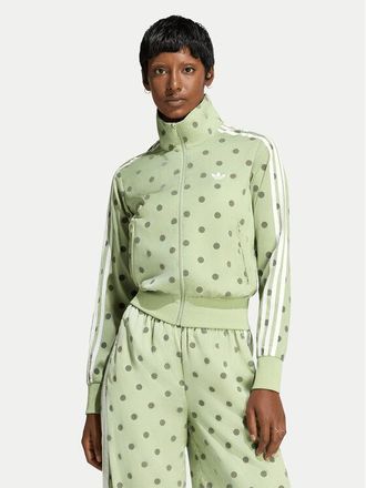 adidas Sweatshirt Satin Polka Dots Tt Track Top LI2854 Gr&uuml;n Regular Fit