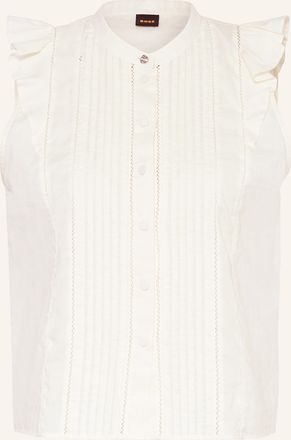 HUGO BOSS Blusentop Bantiana Mit Rüschen weiss