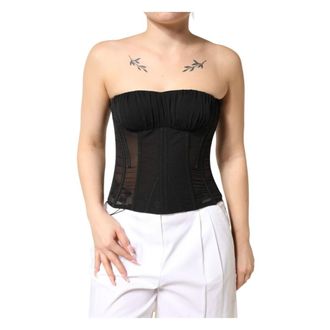 Dolce & Gabbana Femme, Tops, Noir, Taille: 36 FR Haut bustier sans bretelles