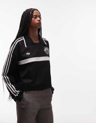 adidas Originals Polo de rugby manches longues - Noir