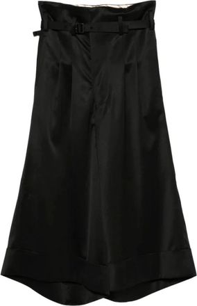 Junya Watanabe Femme, Pantalons, Noir, Taille: 38 FR Belted Pleated Pantalons