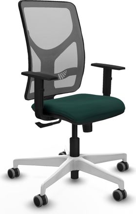 Piqueras y Crespo B&uuml;rostuhl, R&uuml;ckenlehne, Netzstoff, mit 1D-Armlehnen, h&ouml;henverstellbare Lendenwirbelst&uuml;tze, ausgestattet mit 3 Positionen und Schneideschaum, Grau/Flas