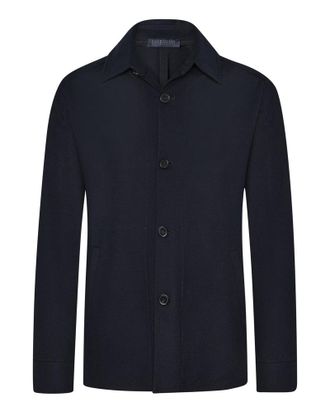 Harris Wharf London Strukturiertes Overshirt aus Baumwolle mit Umlegekragen in