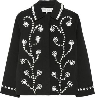 Stine Goya Eyelet-embellished Floral-motif Jacket