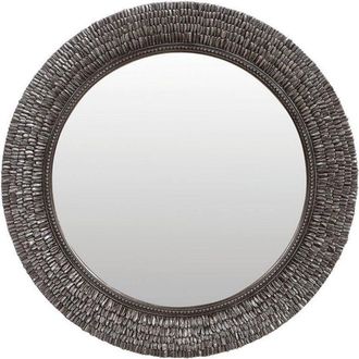 Décoration d'Autrefois Decoration D Autrefois - Miroir rond argenté vieilli - mdf - Gris - Interiors