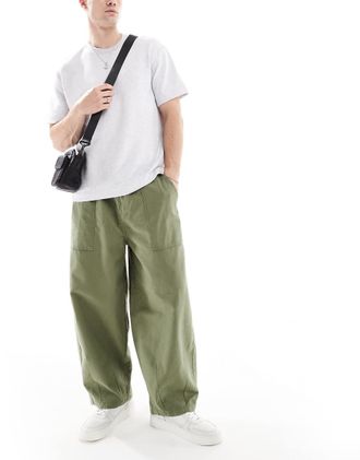 Cotton On Pantalon coupe ballon super baggy - Vert kaki