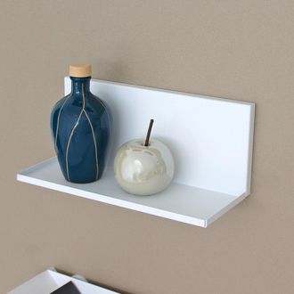 KalaMitica Kostas Magnetisches Regal aus Stahl, modulares Möbelstück für magnetische Wände - Raues Weiß - 30 x 12,5 x 12,5 cm