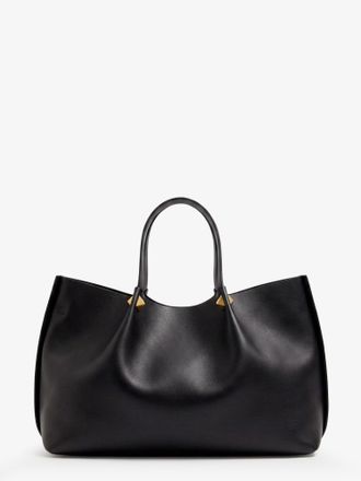 Valentino Garavani Womens Tote Bag Vlogo Signature Black Leather Shoulder