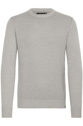 Indicode Ricardo Herren Strickpullover Grobstrick Pullover mit abgesetztem Strickmuster, Größe:3XL, Farbe:Light Grey Mix (913)