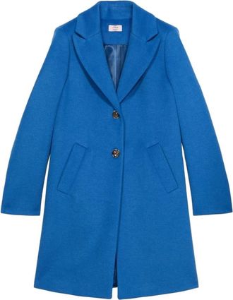 Oltre Femme, Manteaux, Bleu, Taille: 42 FR Long coat in drap
