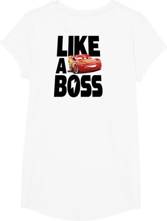Disney Pixar Cars 2 Lightning McQueen Like A Boss Text T-Shirt