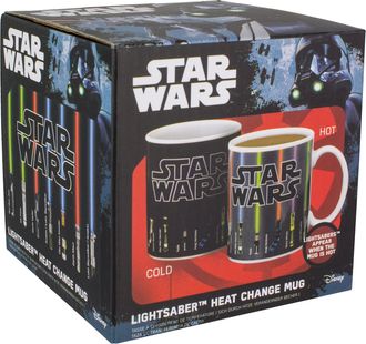 Star Wars Paladone Farbwechsel-Tasse Star Wars Lichtschwert, Farbänderung bei Temperaturwechsel, Mehrfarbig