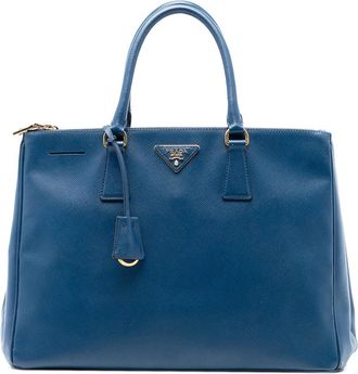 Prada Shopper - Large Saffiano Lux Galleria Double Zip Tote - Gr. unisize - in Blau - f&uuml;r Damen