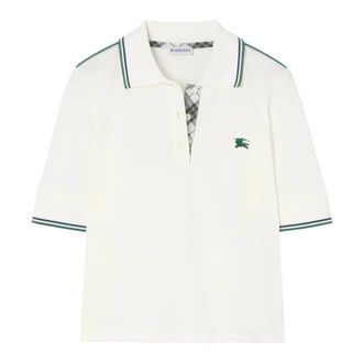 Burberry Polohemd aus Baumwolle - - Tops - Damen - Wei&szlig; - L