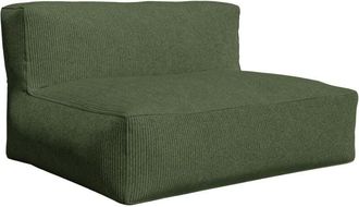 Vente-Unique Canapé 2 places en velours côtelé vert NOUMARA