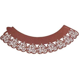 PME Muffin-Manschetten mit Herzen, Kunststoff, Braun, 5 x 0.1 x 20.5 cm, 12-Einheiten