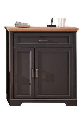 Landscape Schuhschrank, Graphit, Eiche, Holzwerkstoff, 2 F&auml;cher, 1 Schubladen, 93x102x41 cm, Beim&ouml;bel erh&auml;ltlich, Garderobe, Schuhaufbewahrung, Schuhschr&auml;nke