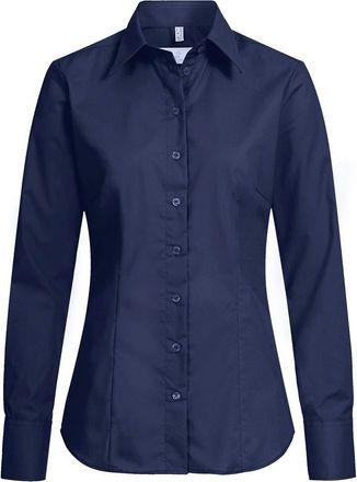 Greiff Größe 40 Corporate Wear Basic Damen Bluse Langarm Regular Fit Marine Blau Modell 6519