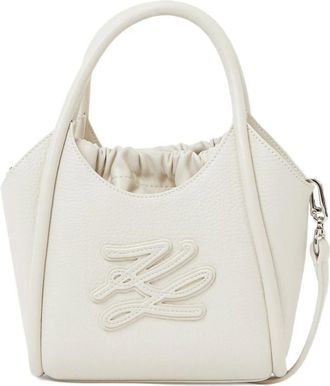 Karl Lagerfeld Femme, Sacs, Blanc, Taille: ONE Size Mini Tote Natural Logo Relieve