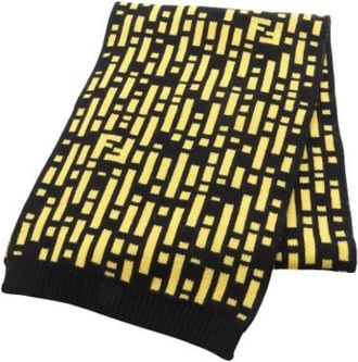 Fendi unisex, Pre-owned, Jaune, Taille: ONE Size &Eacute;charpe en laine doccasion
