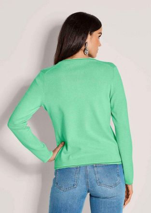 Madeleine Strickpullover Basic Strickjacke mit Halbarmpullover Langarm Strickjacke mit Feinstrickpullover, Set, Modal