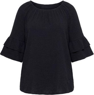 Miamoda Longbluse Bluse A-Linie Musselin