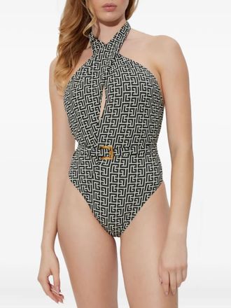 Balmain Womens Traje De Ba&ntilde;o Con Estampado Geom&eacute;trico Aw25 W