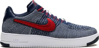Nike Air Force 1 Ultra Flyknit Low Patriots Robert Kraft Wolf Grey Sneakers - Blau