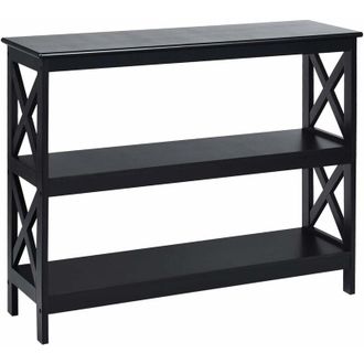 Costway Table de Console &agrave; 2 &Eacute;tag&egrave;re 100 x 33 x 80 CM Bout de Canap&eacute; Style Industriel pour Salon, Entr&eacute;e, Noir