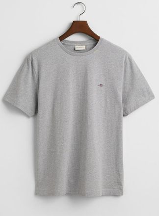 GANT Unifarbenes T-Shirt mit Logo-Stickerei, Regular Fit in