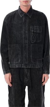 And Wander Homme, Vestes, Noir, Taille: L Veste utilitaire textur&eacute;e