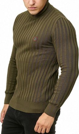 Red Bridge Strickpullover Rollkragen Strickpullover mit Logopatch hoher Rollkrage
