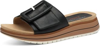 Marco Tozzi Damen Pantoletten mit Klettverschluss Bequem, Schwarz (Black), 41 EU