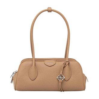 Calvin Klein Emblem Logo Pebble Umh&auml;ngetasche - - Bags - Damen - Beige - ONE SIZE