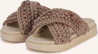 INUIKII Inuikii Pantoletten Mit Schmucksteinen beige