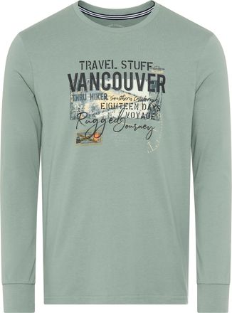 Man's World Rundhalsshirt MANS WORLD Neue Kollektion, Herren, Gr. XL (56/58), grün (oliv), Single Jersey, Obermaterial: 100% Baumwolle, bedruckt, regular fit, Run