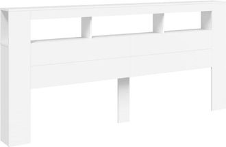 vidaXL LED-Kopfteil Wei&szlig; 220x18,5x103,5 cm Holzwerkstoff Vidaxl